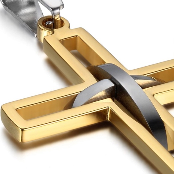 Accessories | Stainless Steel Hollow Cross Pendant Necklace | Poshmark